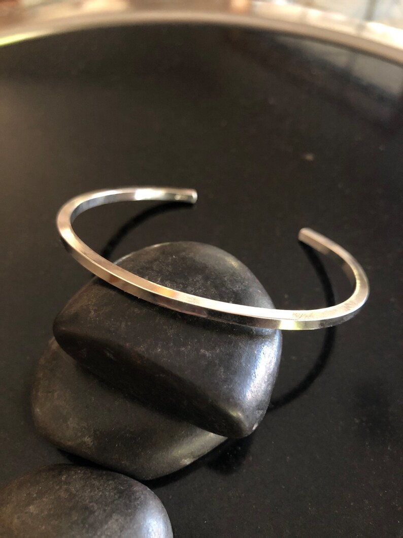 Sterling Silver Square Wire Cuff Bracelet Adjustable Cuff - Etsy