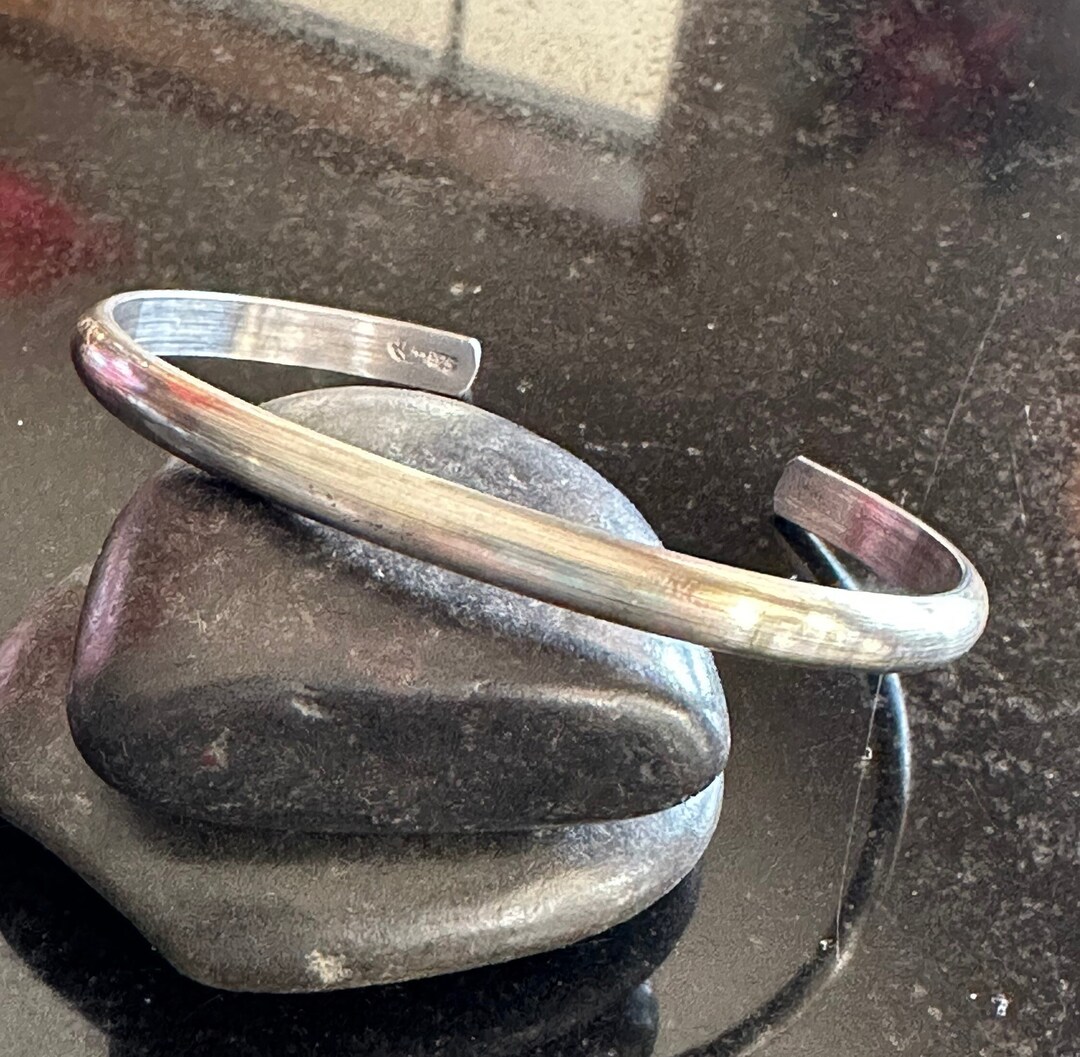 Sterling Silver Smooth Cuff Bracelet, Adjustable Cuff, Thick Cuff, Wide ...