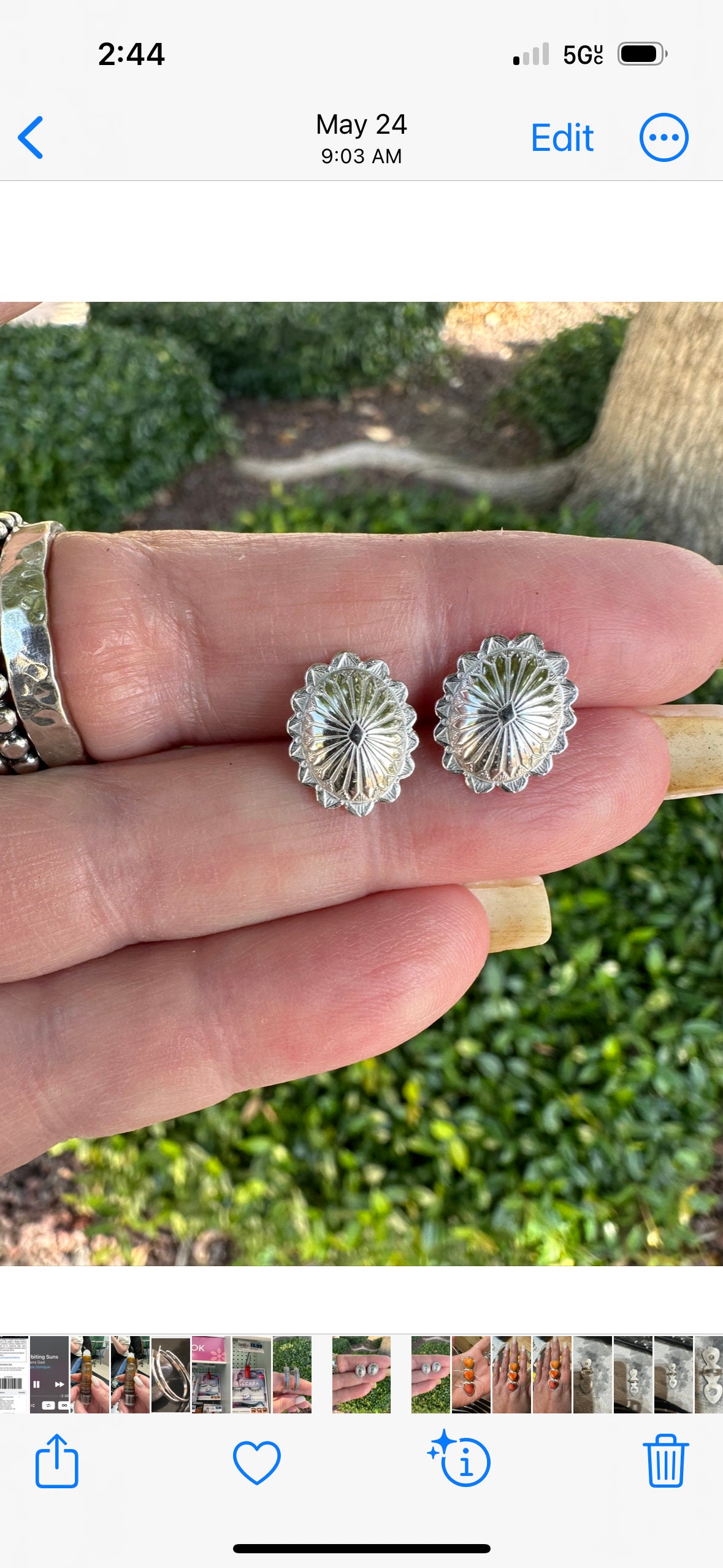 Sterling Silver Mini Oval Concho Earrings, .925 Post Earrings, Small ...