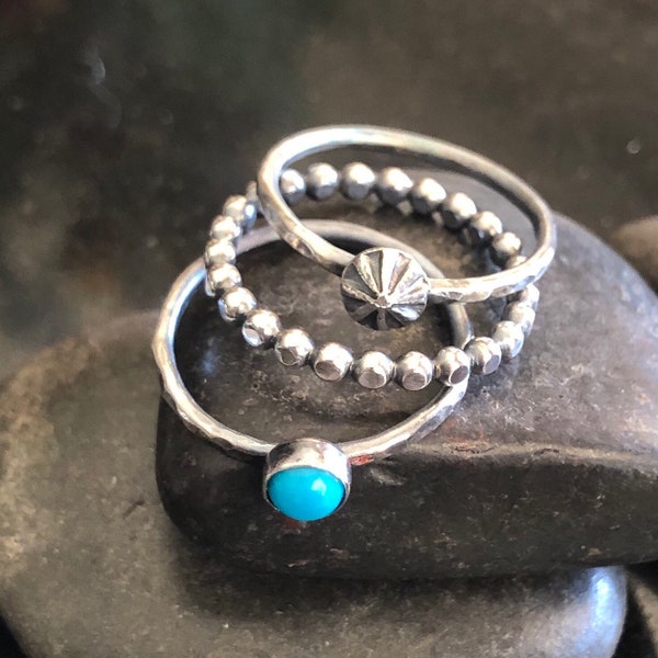 Turquoise Stack Ring - Etsy