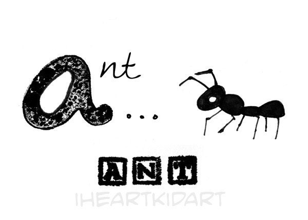 A is for Ant Animal ABC Alphabet Kid Art Print - Etsy