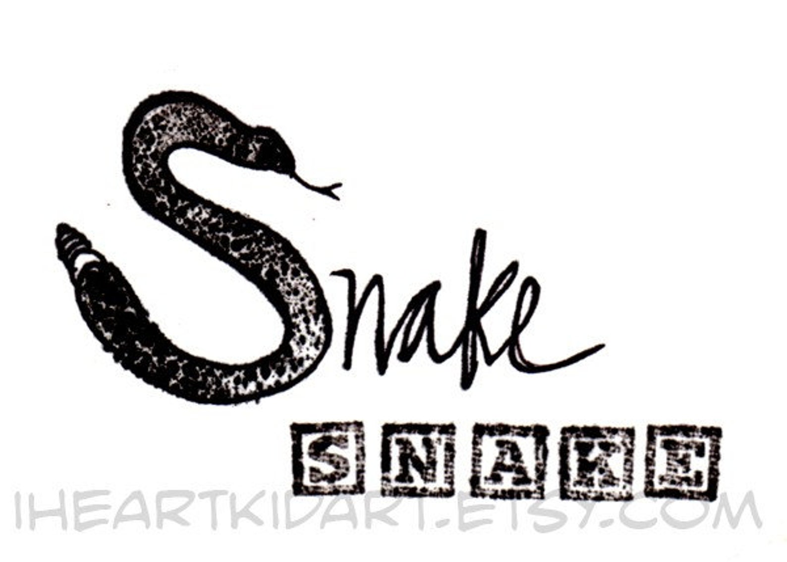 S is for Snake Animal ABC Alphabet Kid Art Print - Etsy