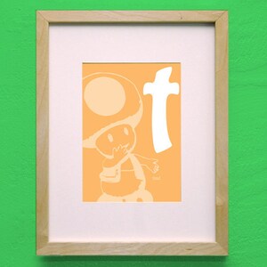 Letter T toad Mario Brothers ABC Alphabet Letters - Etsy