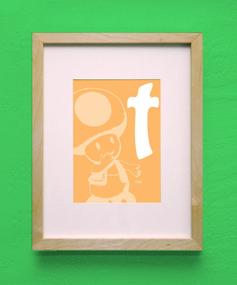 Letter T toad Mario Brothers ABC Alphabet Letters - Etsy