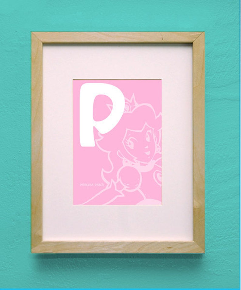 Letter P princess Peach Mario Brothers ABC Alphabet Letters - Etsy