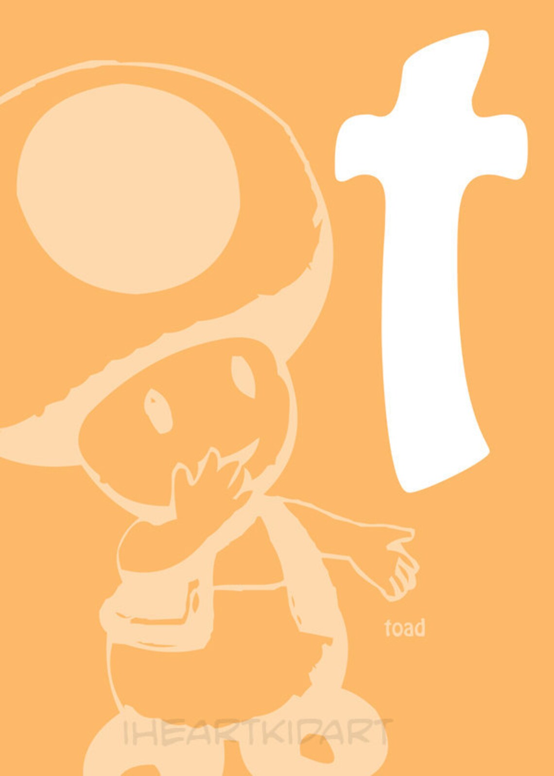 Letter T toad Mario Brothers ABC Alphabet Letters - Etsy