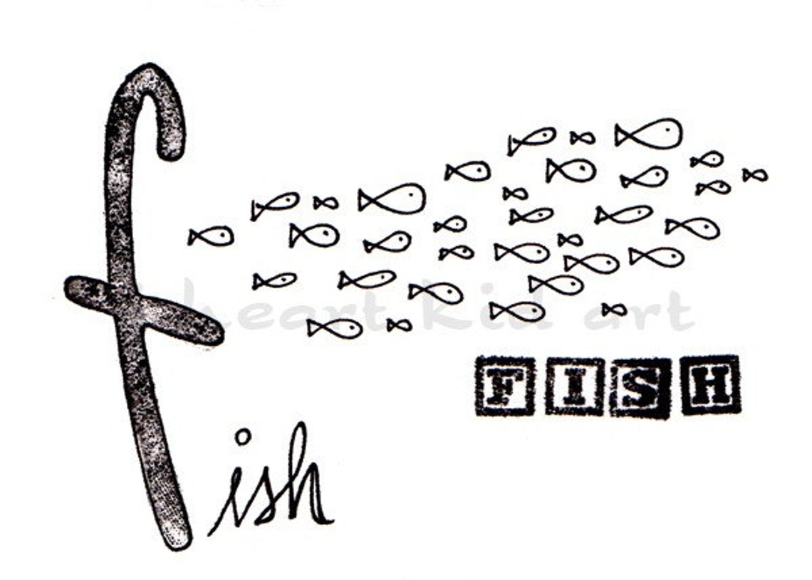 F is for Fish Animal ABC Alphabet Kid Art Print - Etsy