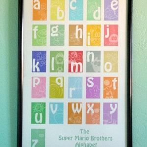 Super Mario Brother's Nintendo ABC Alphabet Room Decor Poster - Etsy
