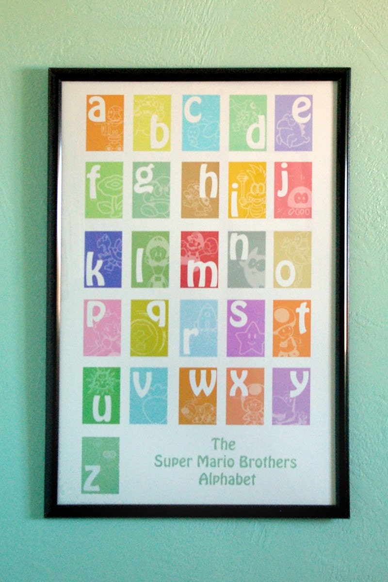 Super Mario Brother's Nintendo ABC Alphabet Room Decor - Etsy