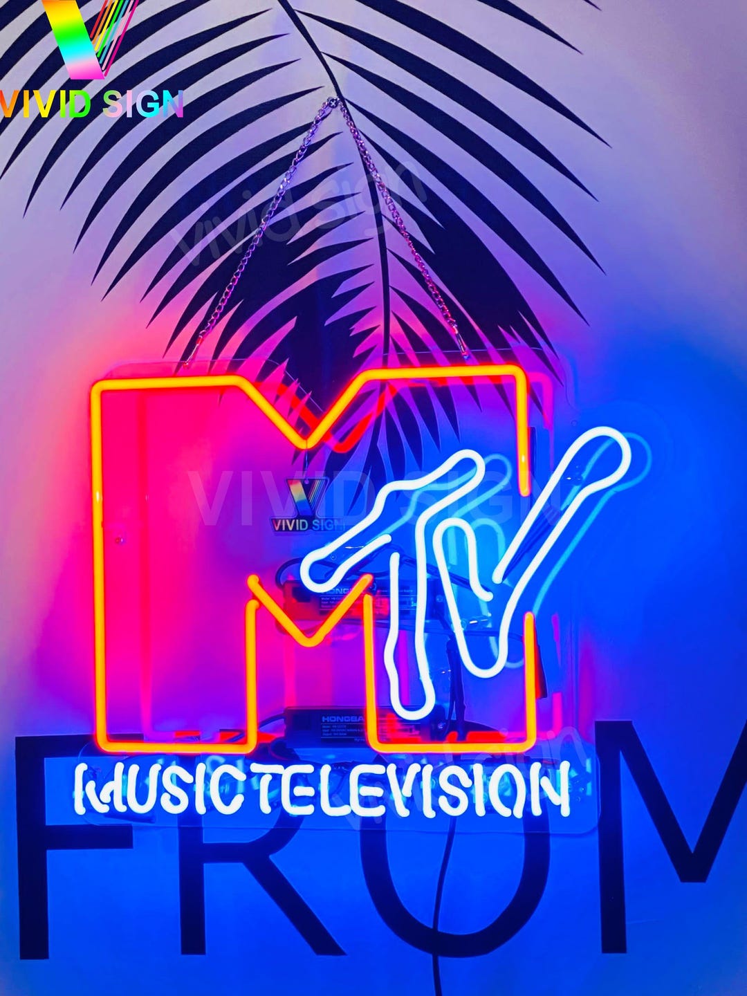 MTV Neon Sign: Music Television Real Glass Light, Bar Decor,20"x16" - Etsy