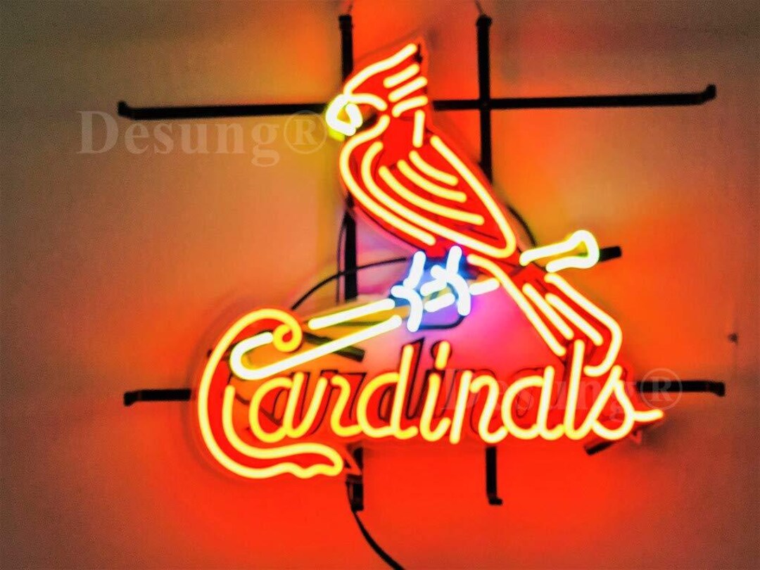 St. Louis Cardinals Neon Sign: Hand-made Glass, Beer Bar Decor (20"x16 ...