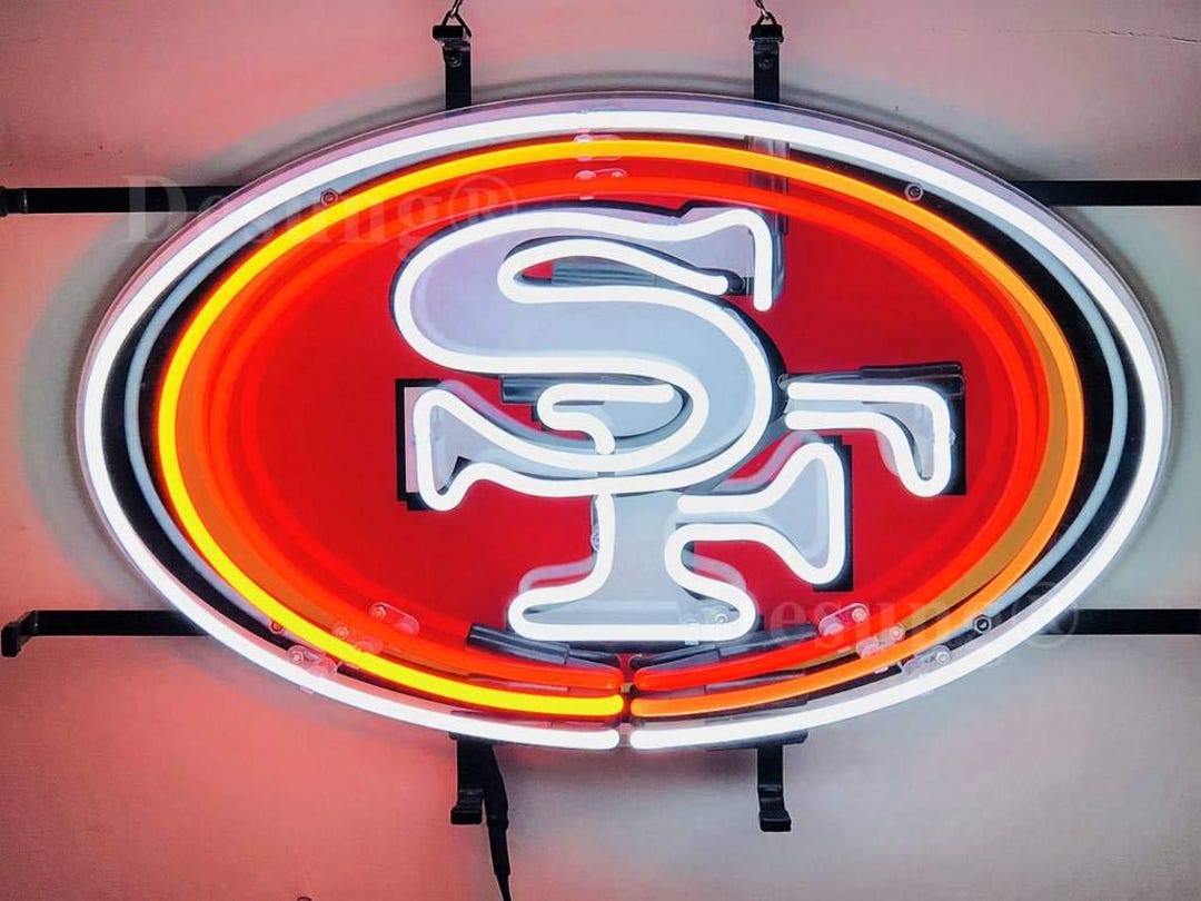San Francisco 49ers Neon Sign: Hand-made Glass Bar Decor (20"x16") - Etsy