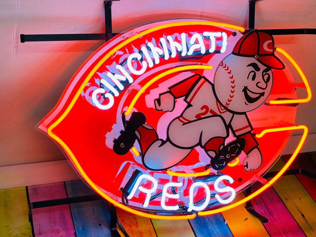 Cincinnati Reds Neon Sign: Hand-made Glass Bar Decor (20"x16") - Etsy
