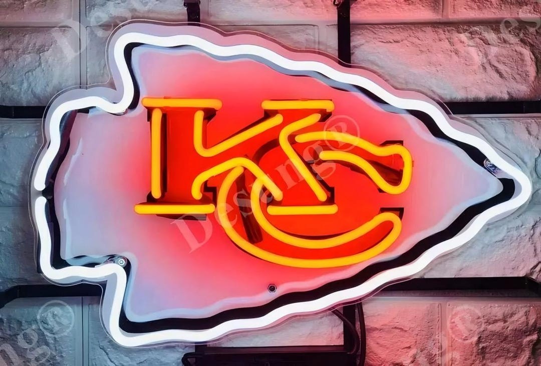 Kansas City Chiefs Neon Sign: Hand-blown Glass Bar Decor (17"x14") - Etsy