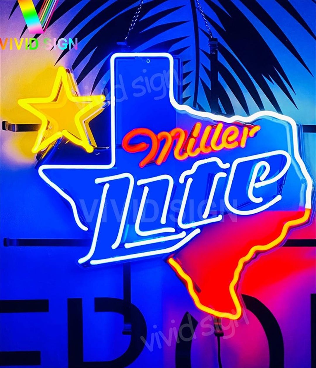 Texas Lone Star Beer Neon Sign: Real Glass Bar Decor (20"x16") - Etsy