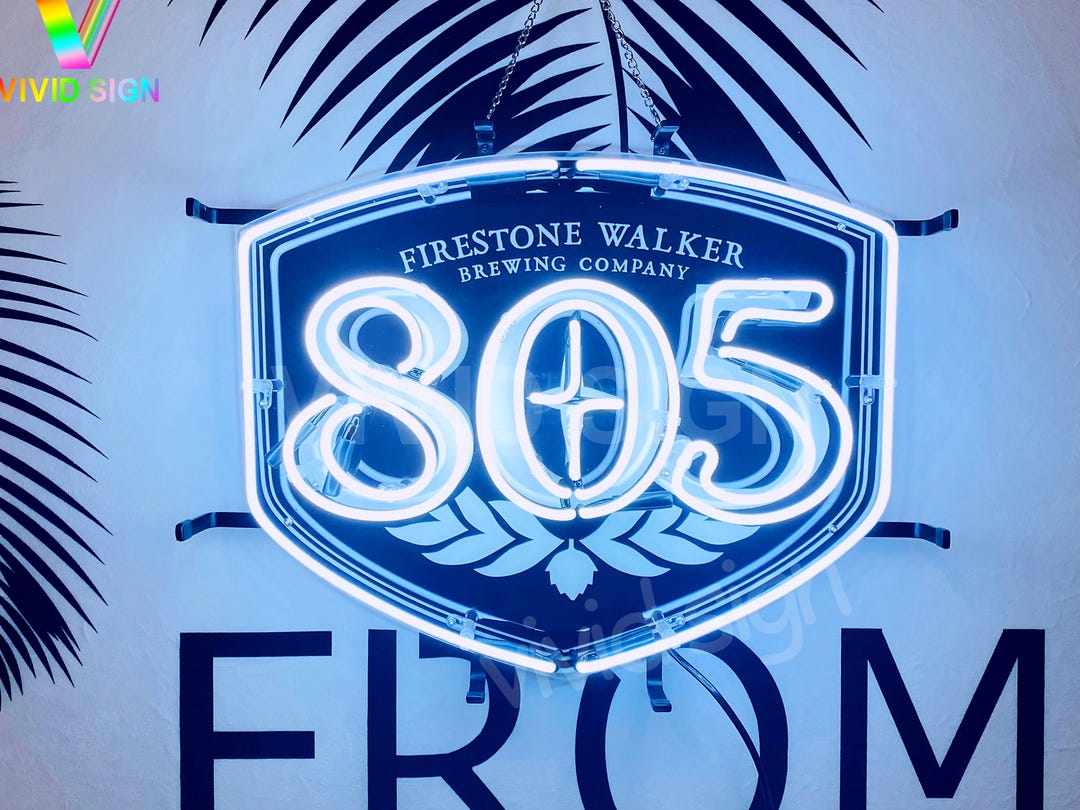 Firestone Walker 805 Neon Sign: Hand-made Glass, Beer Bar Decor (20"x16 ...