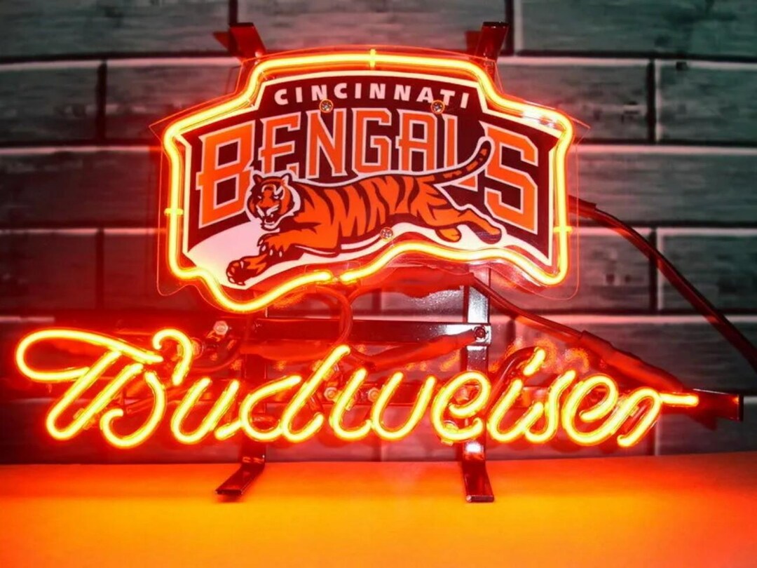 Cincinnati Bengals Beer Neon Sign: Handmade Real Glass Bar Decor (14 ...