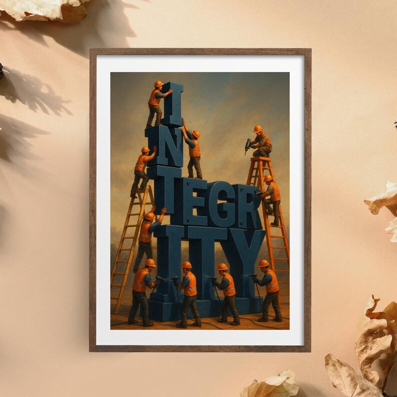 Printable Integrity Wall Art | Digital Print Office Wall Decor - Etsy