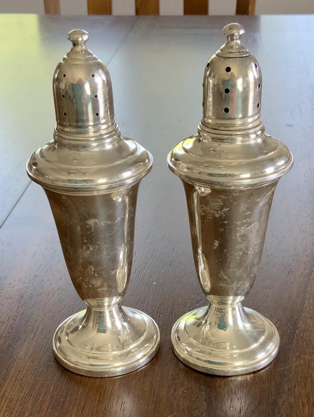Pair of Weighted Empire No. 241 Sterling Silver Salt and Pepper Shakers ...