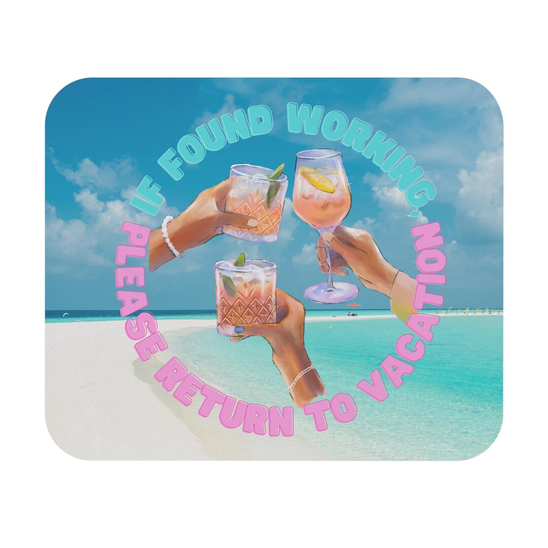 Beach Vibes Mouse Pad | Tropical Desk Accessory, Fun Office Gift ...