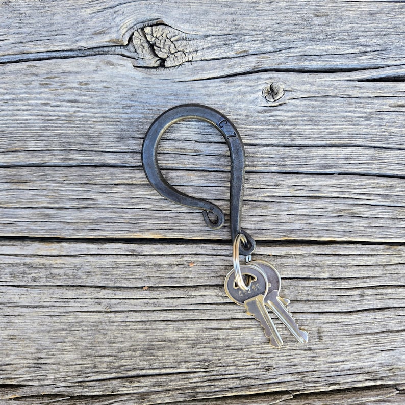Hand Forged Steel Belt Loop Keychain: Personalized Key Hook - Etsy