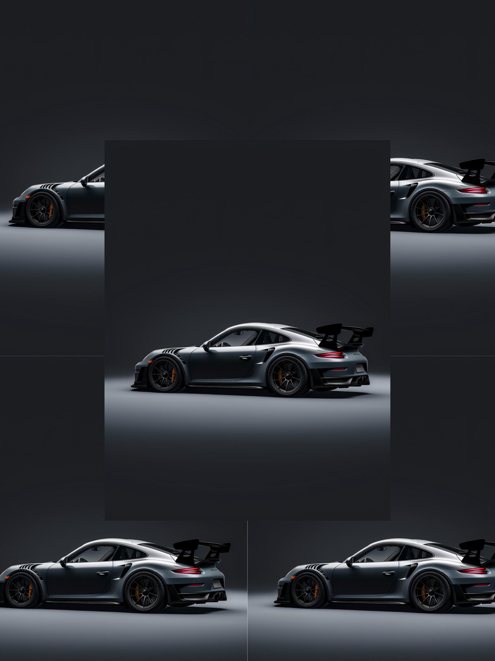 Porsche 911 GT3 RS Poster, Matte Black Supercar Wall Art, Digital ...