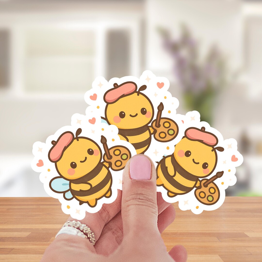 Bee Artist Stickers, Vinyl Decals for Crafting, Scrapbooking, Laptop ...
