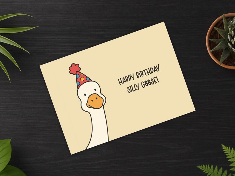 Silly Goose Birthday Card - Printable Birthday Card - Happy Birthday ...
