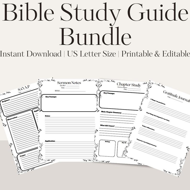 Digital Bible Study, Printable Bible Study, S.O.A.P Study, Chapter ...