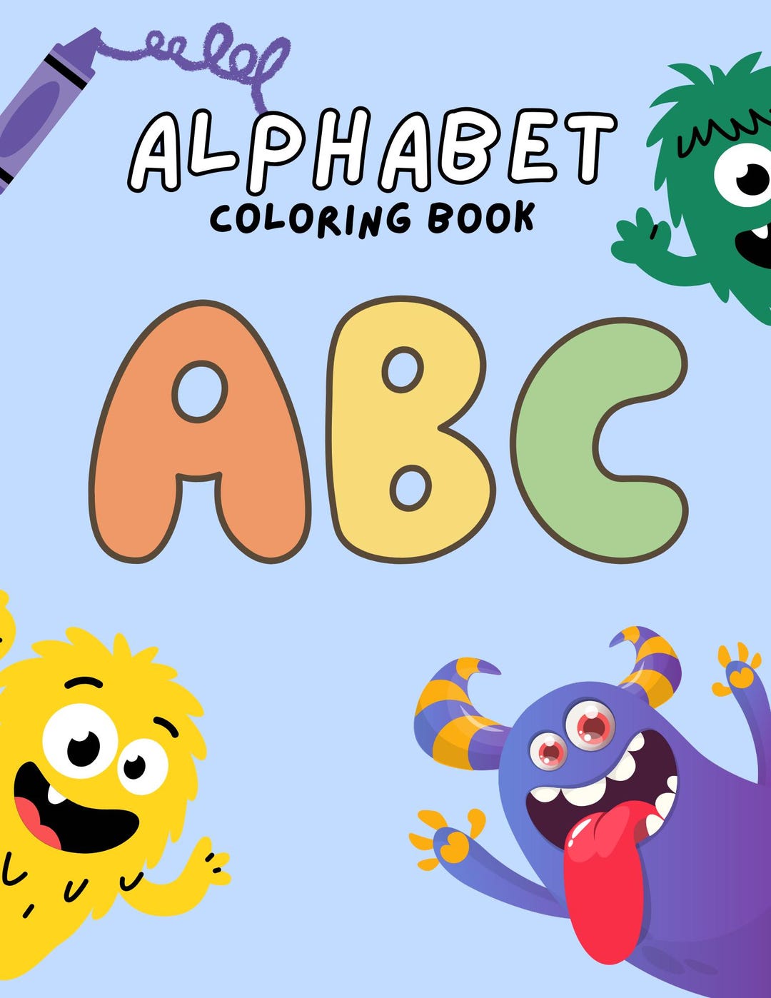 Monster Alphabet Coloring Book for Toddlers | Fruit ABC Learning (PDF ...