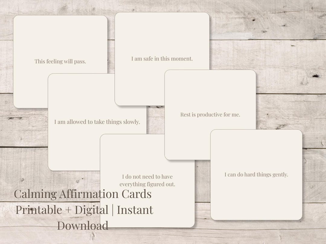 Calming Affirmation Cards for Anxiety | Printable & Digital ...