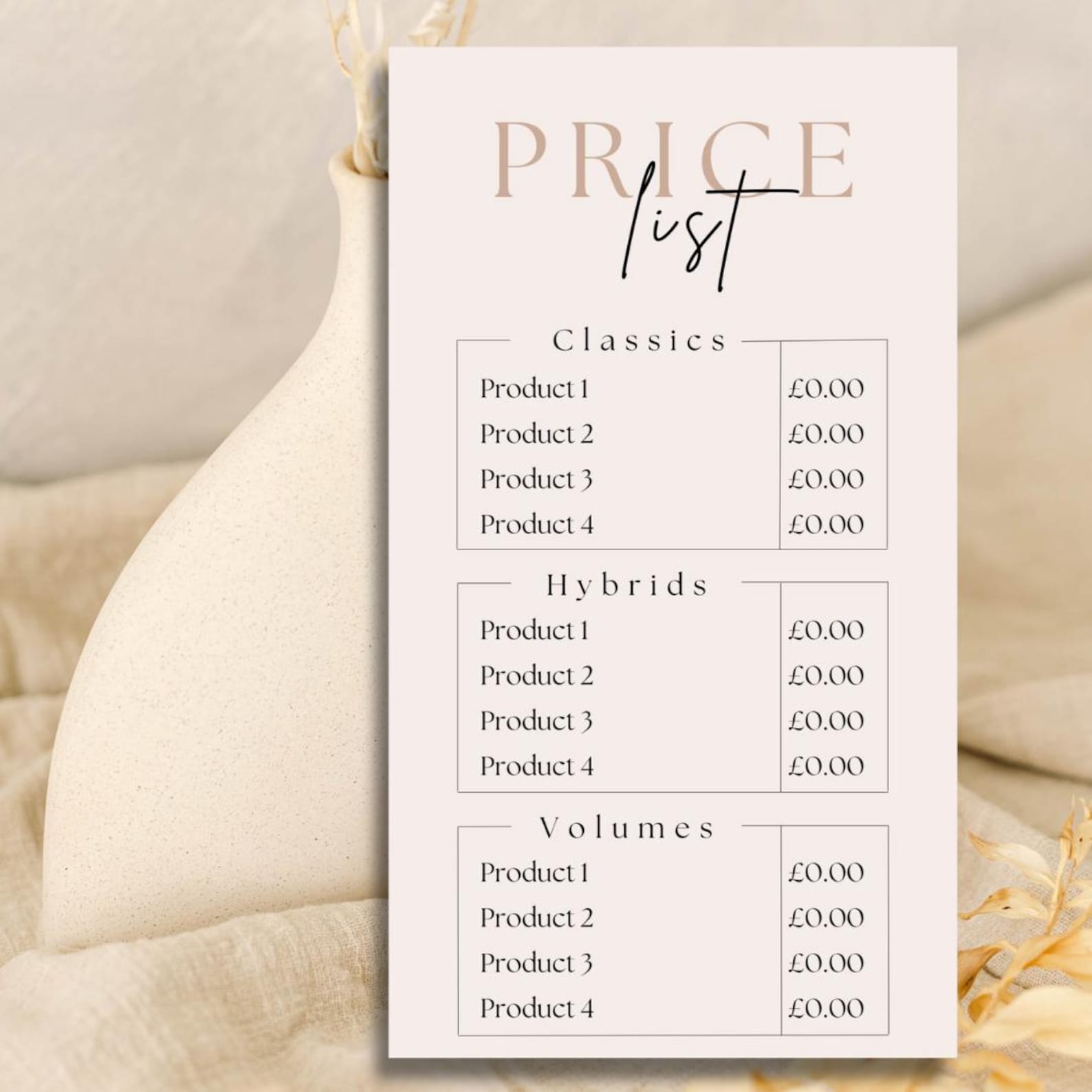 Elegant Salon Price List Template Editable | Canva | Classic Hybrid ...