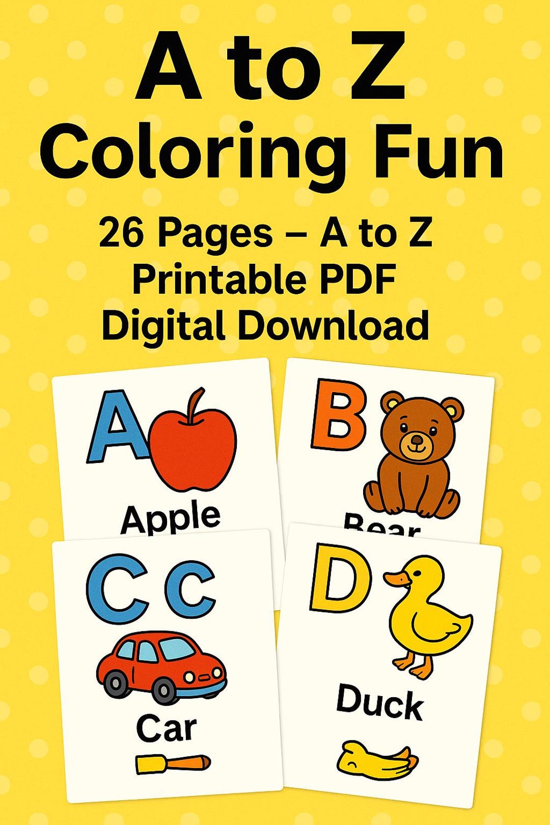 A–Z Alphabet Coloring Pages for Kids – Printable Letter Tracing and ...