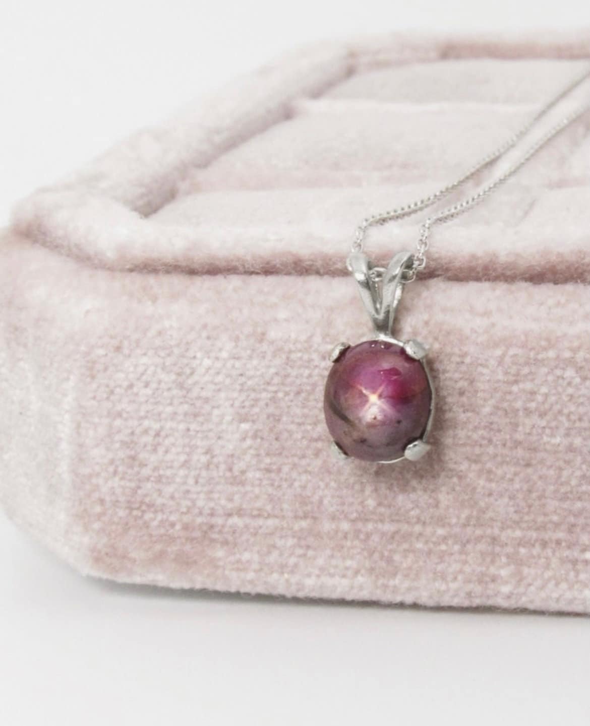 Appalachian Star Ruby Pendant Necklace, 14k White Gold Necklace - Etsy