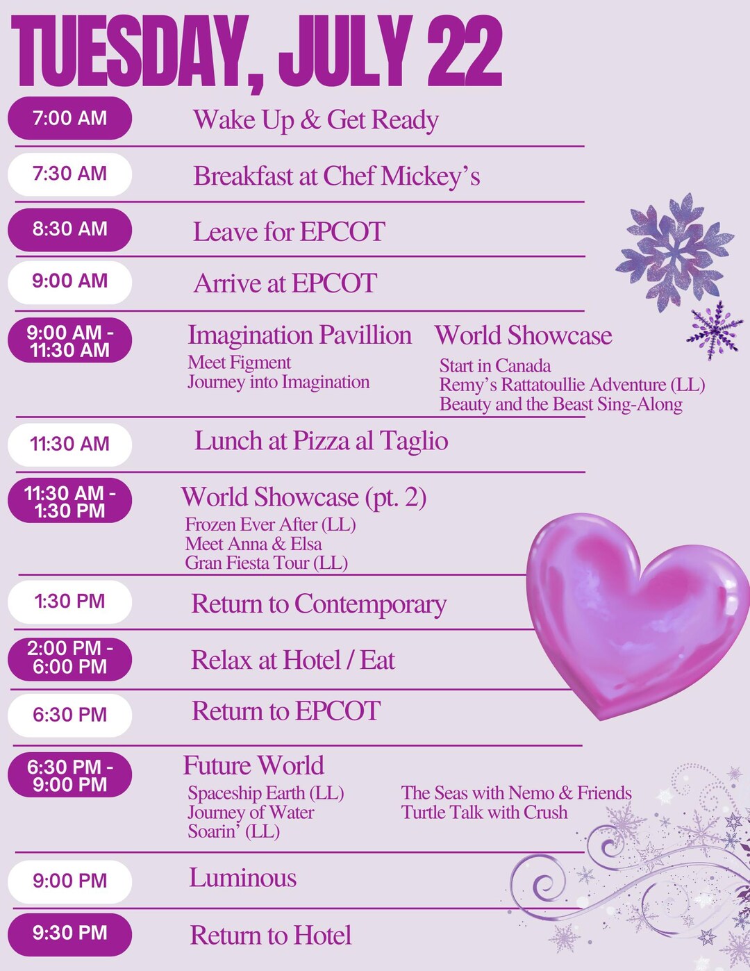 Pixie Plan – 1-day Custom Disney Itinerary | Personalized Disney World ...