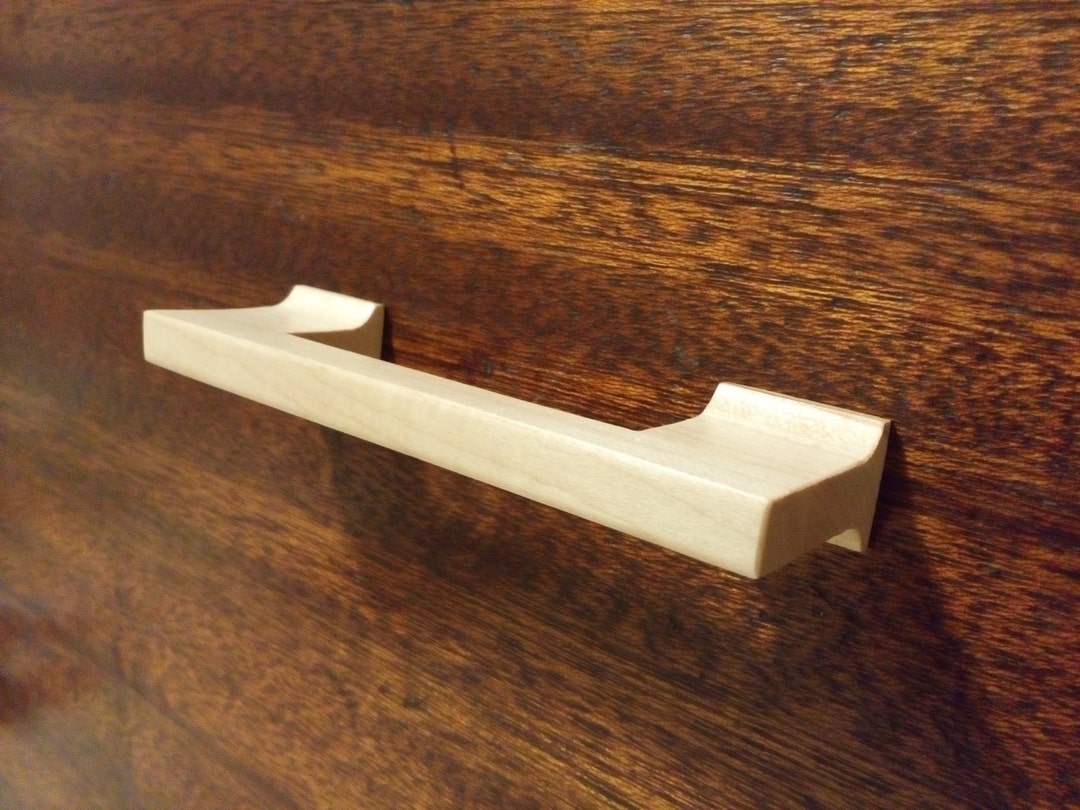 Maple Wood Cabinet Pull With Coved Posts - Etsy