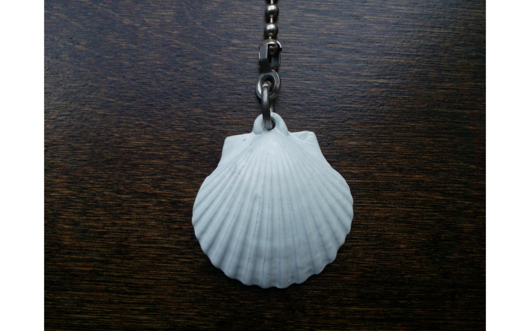 Pewter Seashell Ceiling Fan Pull Chain-white Lacquered - Etsy