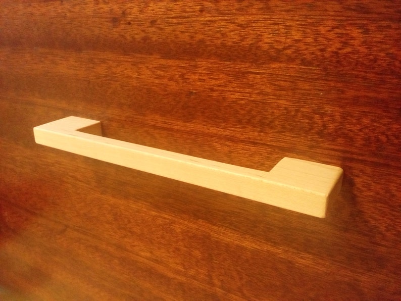 Contemporary Maple Wood Cabinet Pull | Etsy