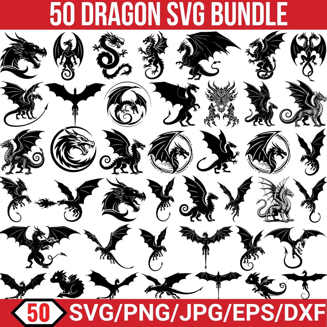 Dragon SVG Bundle, Medieval Svg, Fire Dragon Svg, Witchcraft SVG ...