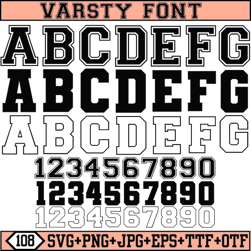 Fonts Used on Jerseys That Are Outline - Etsy New Zealand