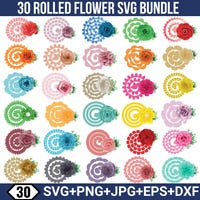 Rolled Flower SVG, Rolled Rose SVG, Rolled Paper Flowers SVG, Template ...