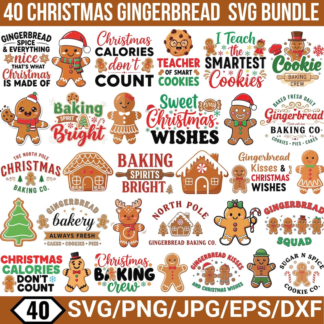 Christmas Gingerbread SVG Bundle, Gingerbread Man SVG, Christmas Svg ...