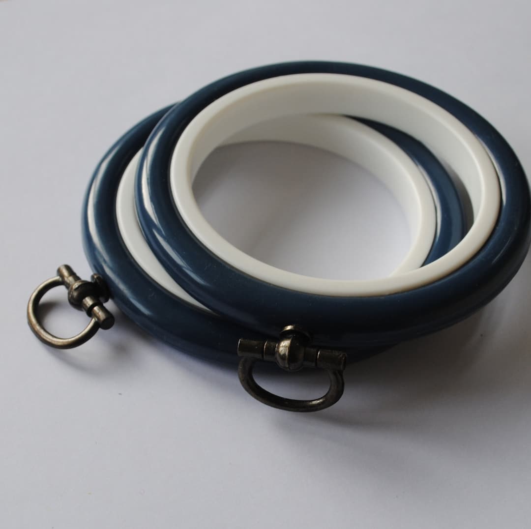 2 Flexi Hoops Dark Blue - 2.5 Inch - Flexible Plastic Embroidery Hoops ...