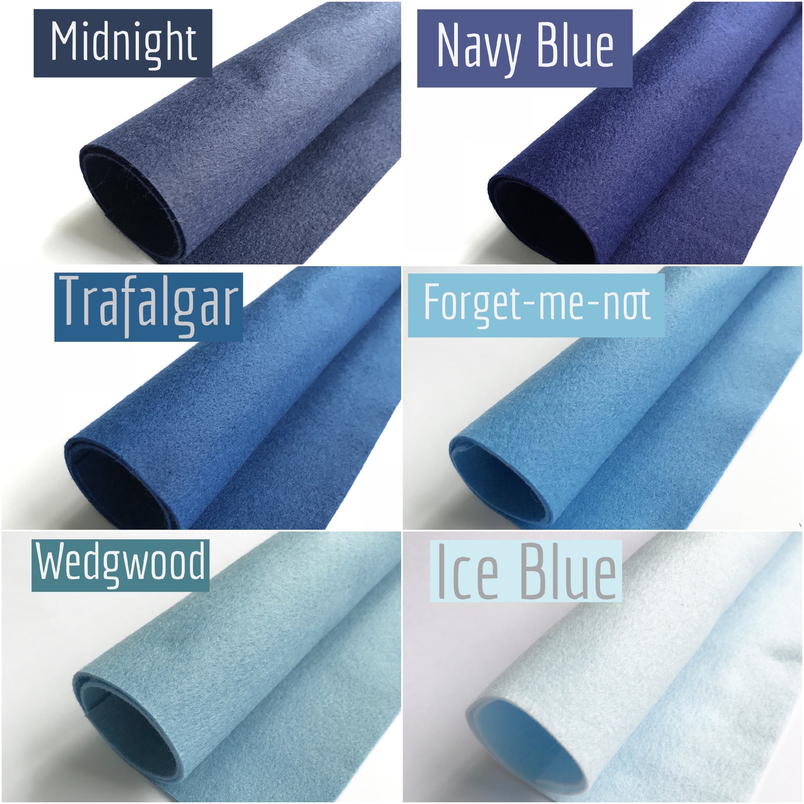 22cm X 22cm Polyester Felt Sheet Pick and Mix Choose From 50 Colours ...