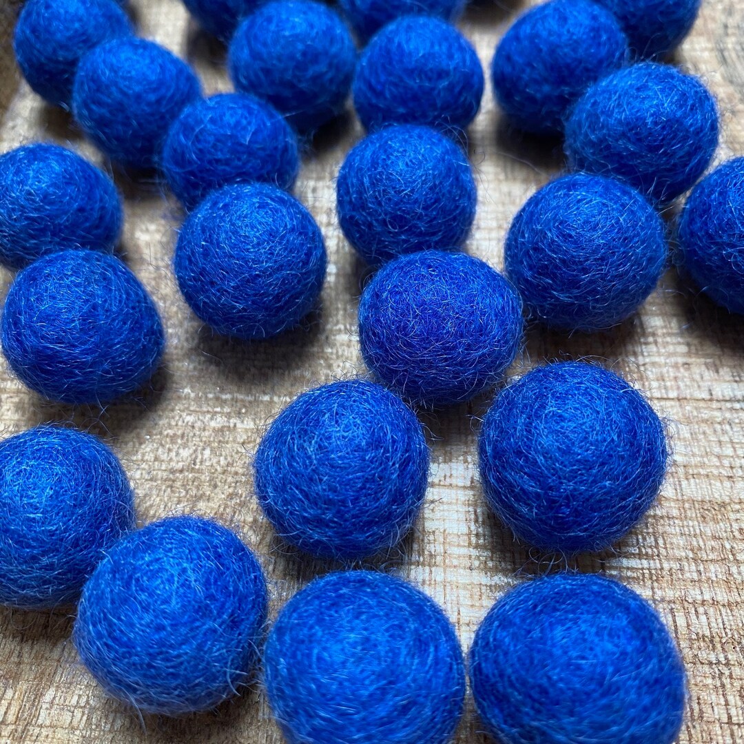 Royal Blue Felt Balls - 2cm Diameter - Pack of 10 Wool Felted Balls - Etsy