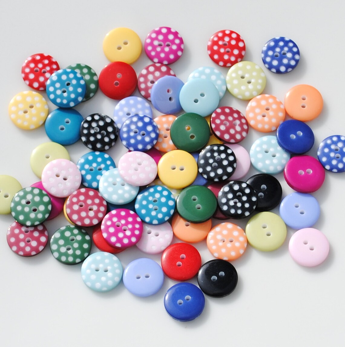 Polka Dot Button Mix 70 Buttons 12mm | Etsy