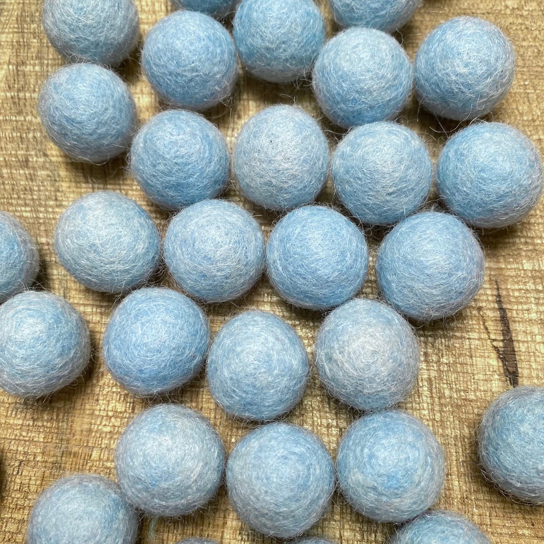 Powder Blue Felt Balls - 2cm Diameter - Pack of 10 Wool Felted Balls - Etsy