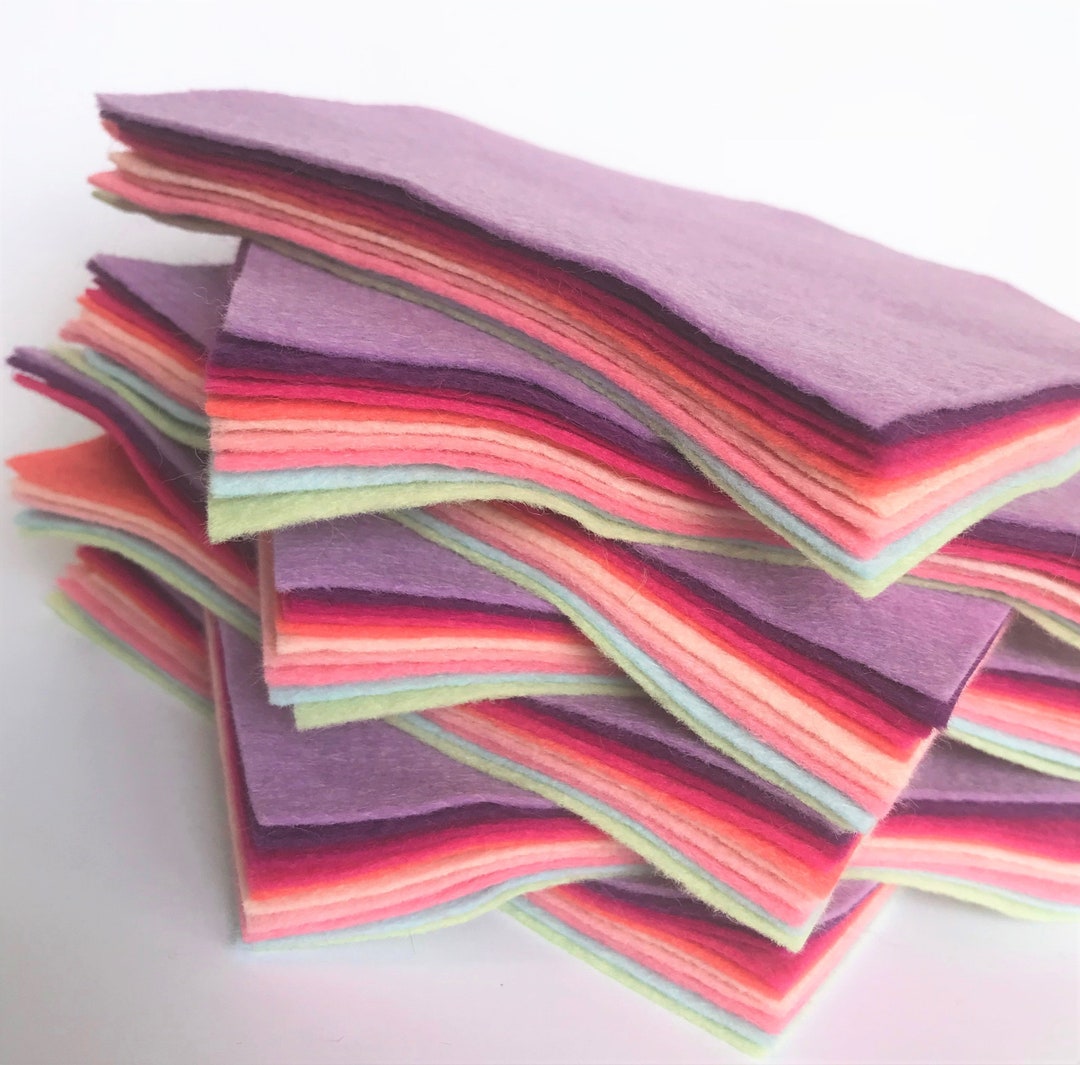 Bouquet Felt Bundle - 10 Sheets of Felt - Choose the Size - 30% Wool ...