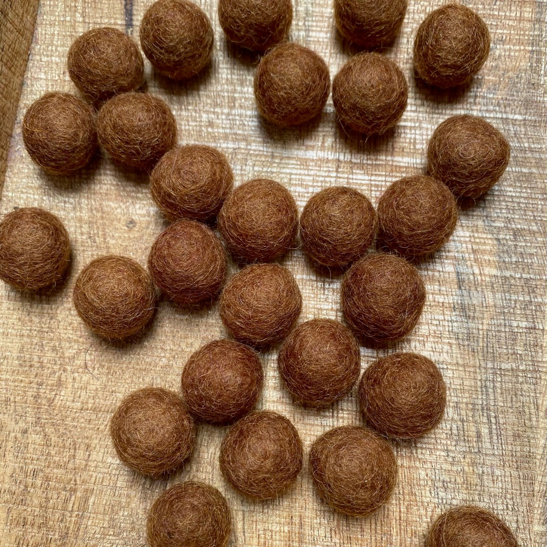 Chocolate Felt Balls - 2cm Diameter - Pack of 10 Wool Felted Balls - Etsy