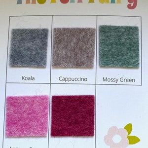 Heathered Felt SHADE CARD - Felt Swatches - Sample Card - Help to ...